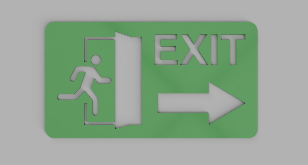 EXIT STENCIL, EXIT SIGNAL by Rimon | Download free STL model ...