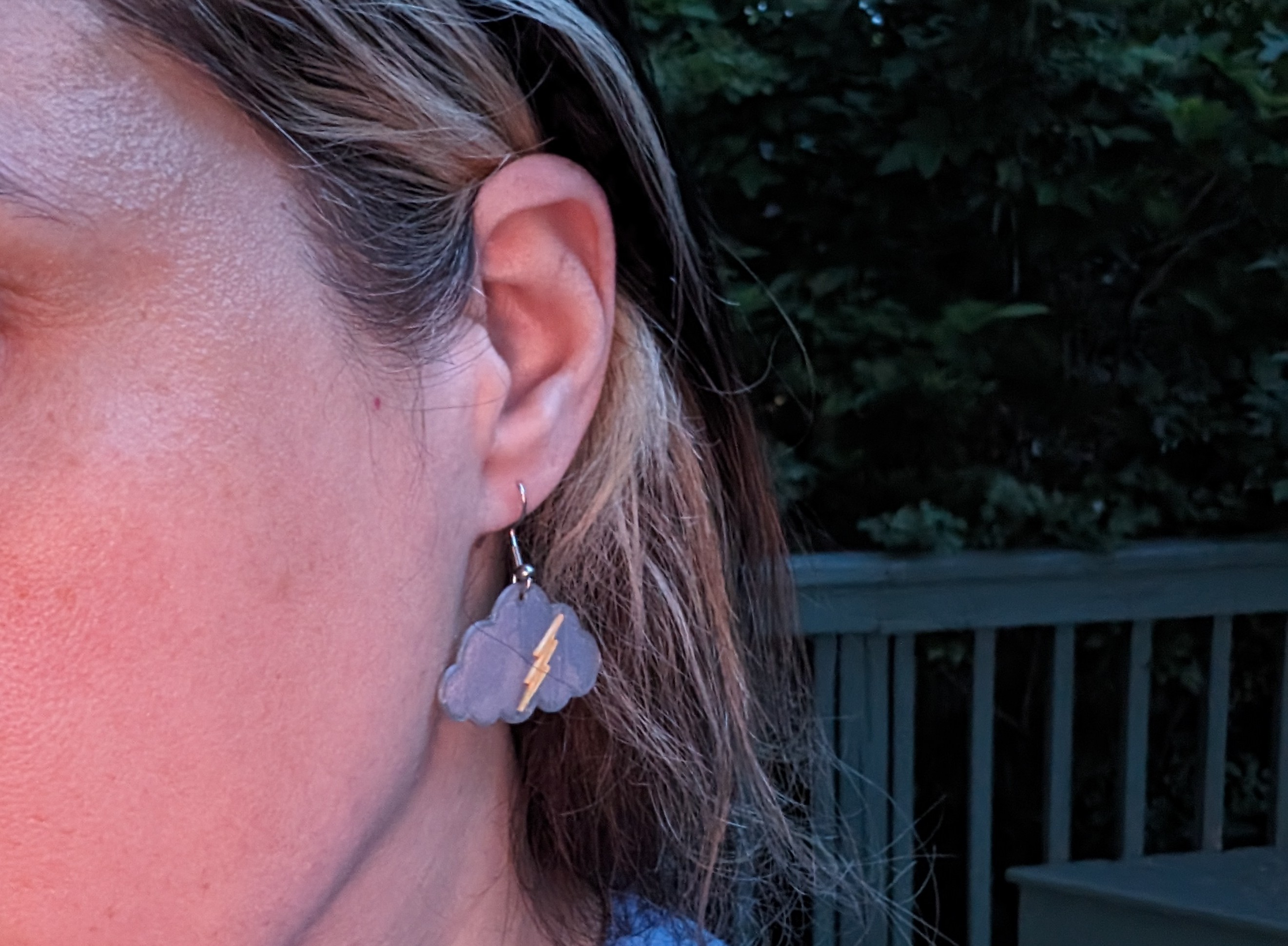 Tunder & Lightning Earrings - Filament Change, two tone dangle earring ...