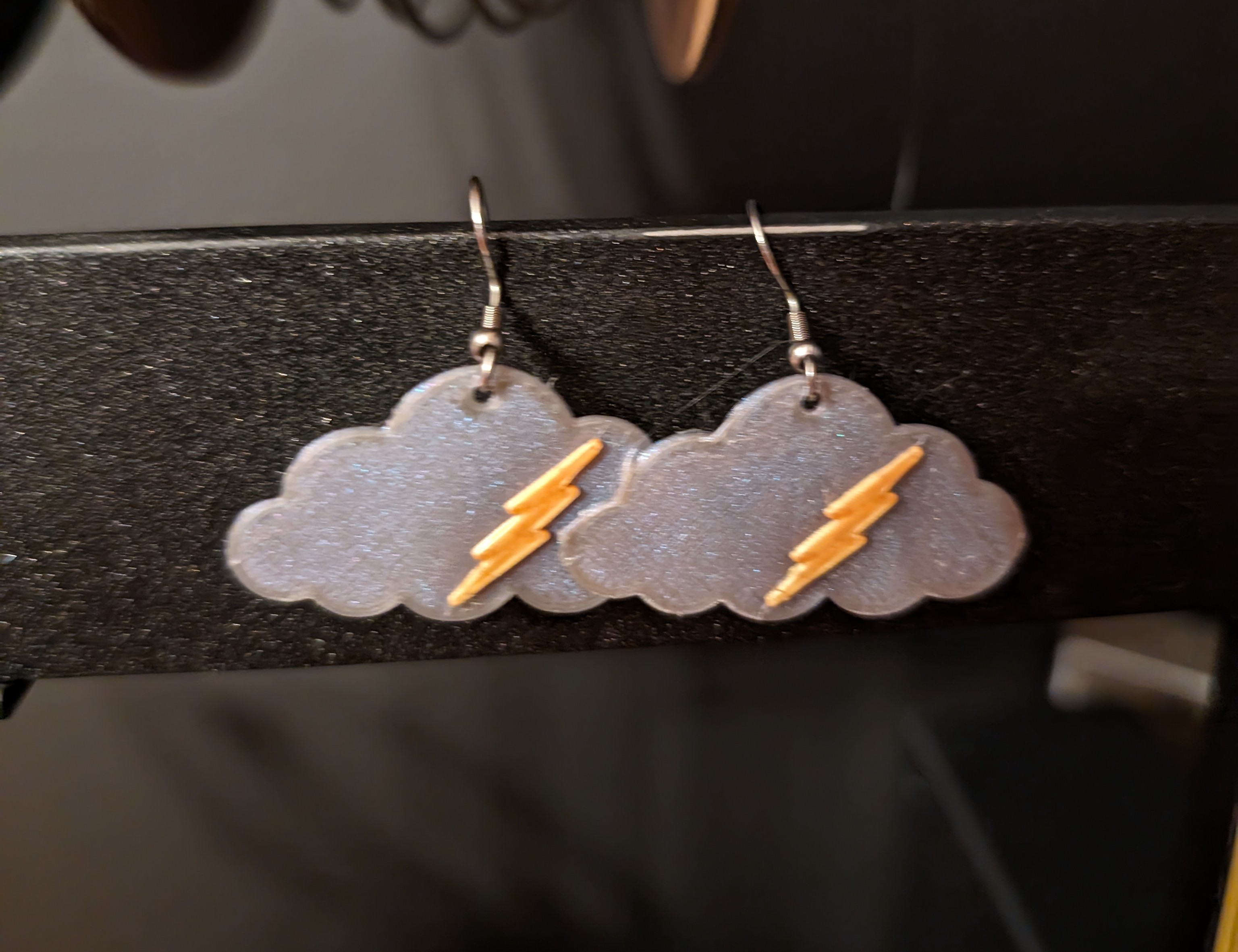Tunder & Lightning Earrings - Filament Change, two tone dangle earring ...
