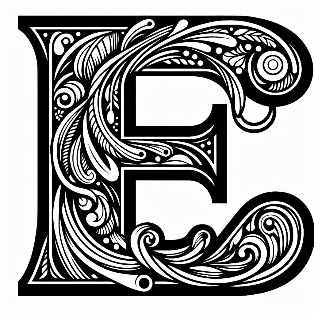 Frottage creation: letter E (version 1) by Nina Máčová | Download free ...