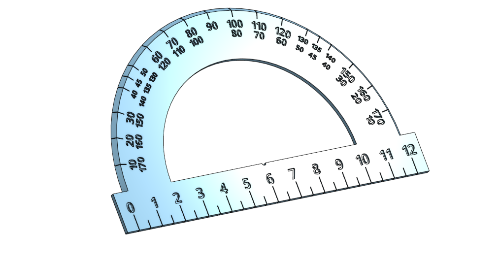 Protractor 180 degrees (Metric) von kuldar | Kostenloses STL-Modell ...
