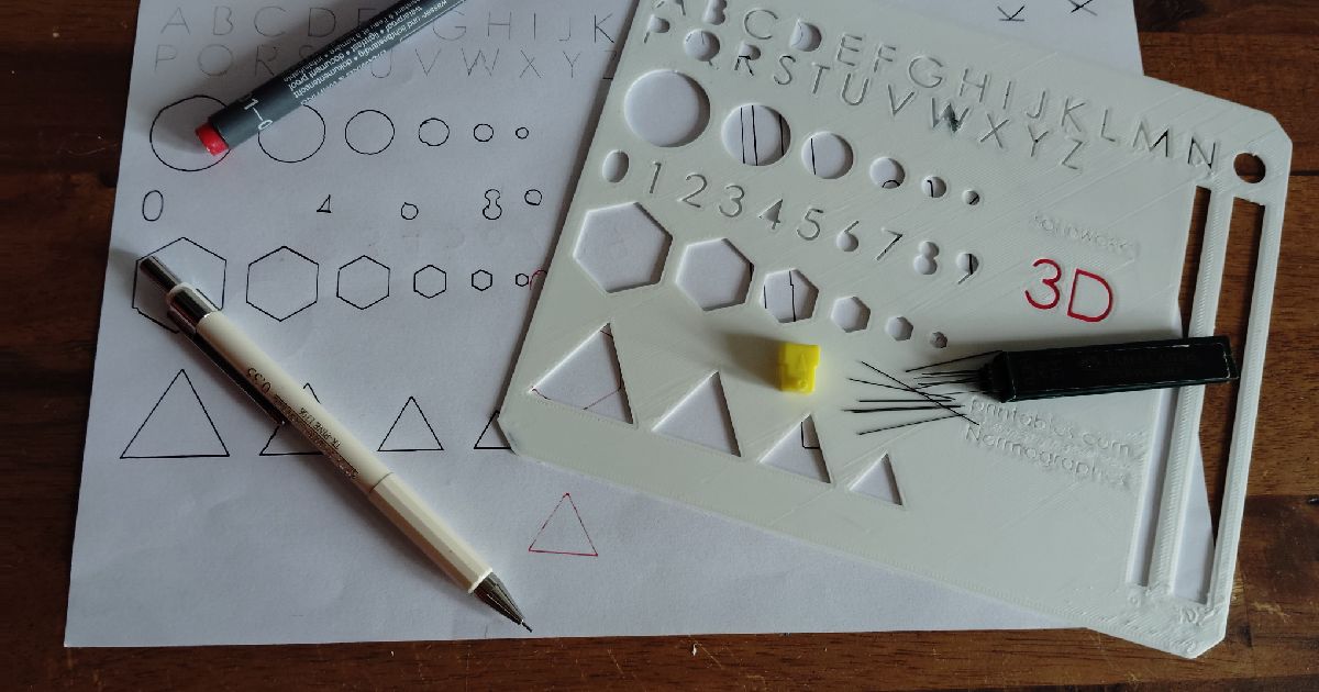 Normographes lettre et formes V3 von Zozo 3d | Kostenloses STL-Modell ...