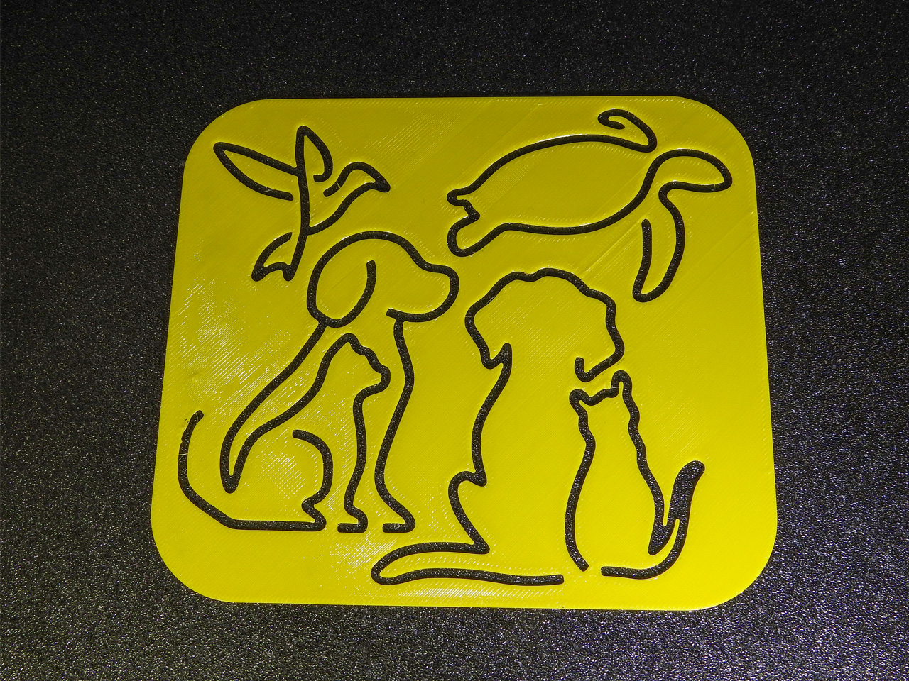 One Line Art animals stencil set by DSt | Download free STL model ...