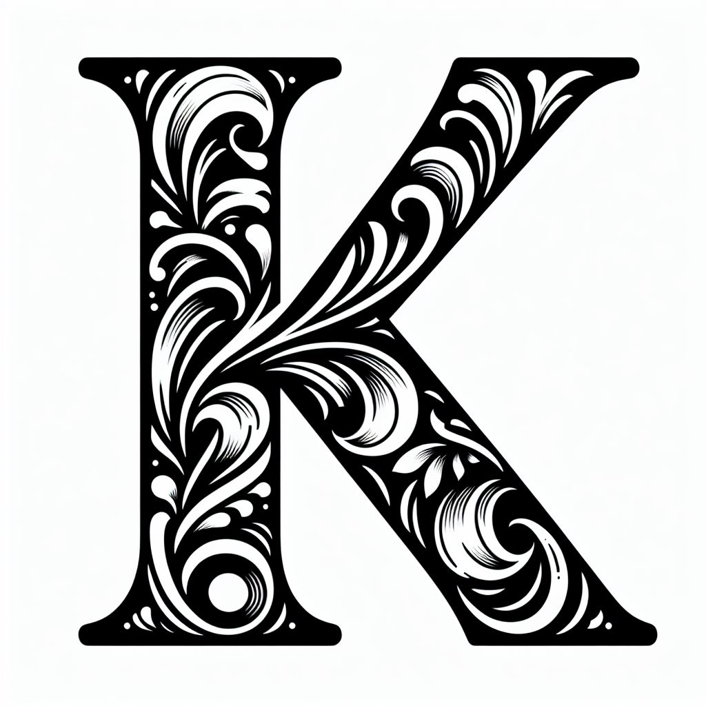 Frottage creation: letter K (version 1) by Nina Máčová | Download free ...