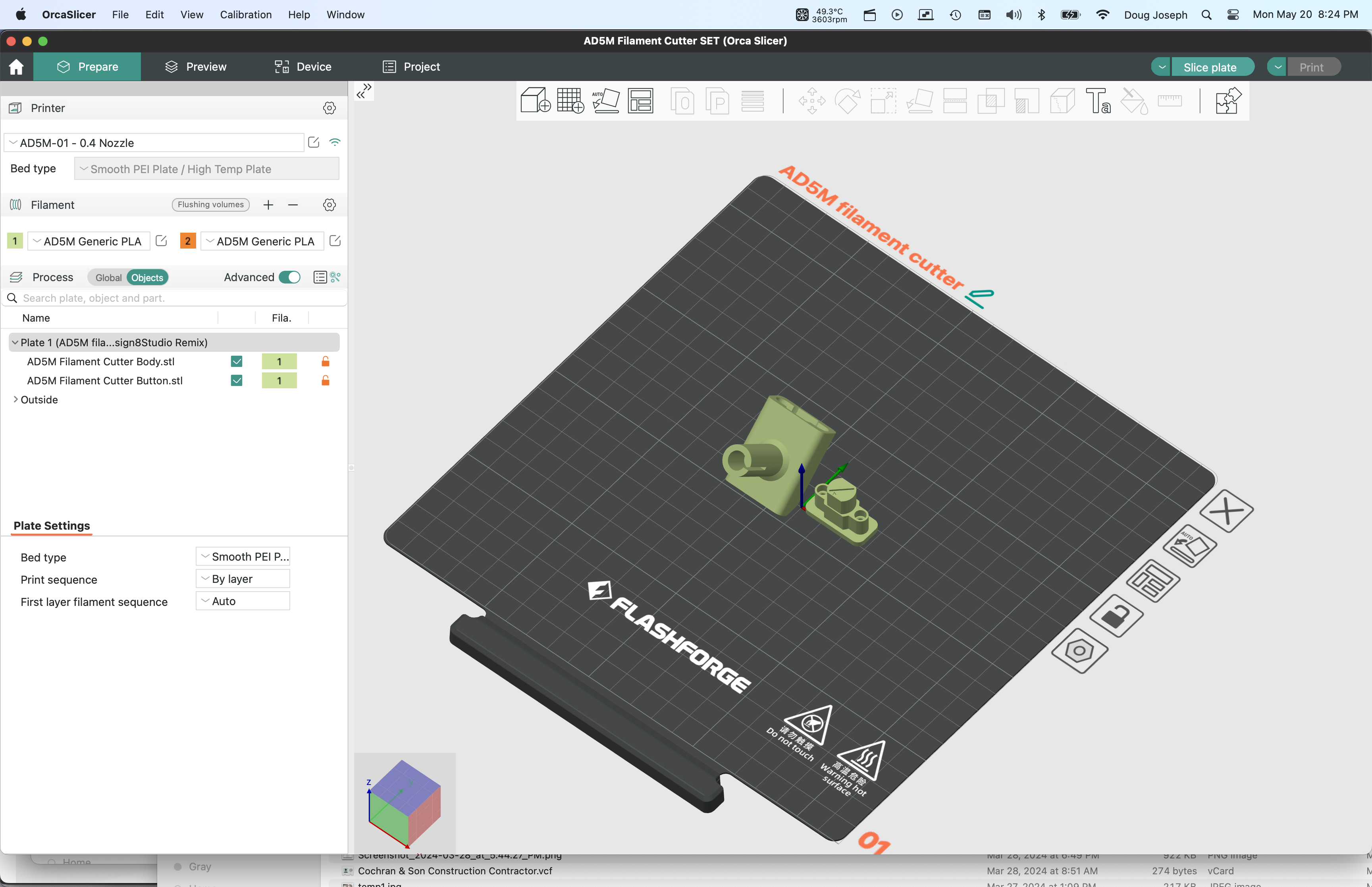 Flashforge Adventurer 5M (AD5M) Filament Cutter - compatible with DIY ...