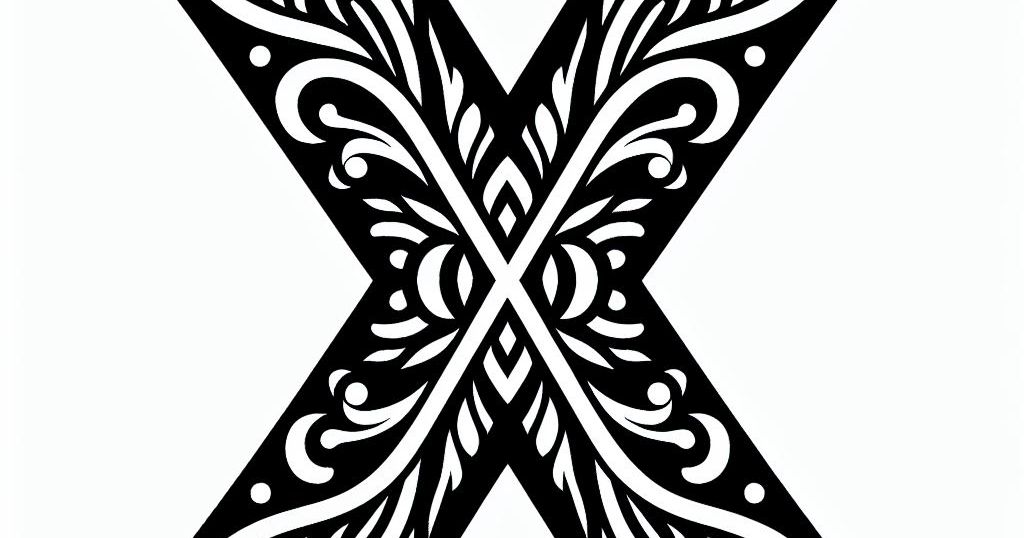 Frottage creation: letter X (version 1) by Nina Máčová | Download free ...