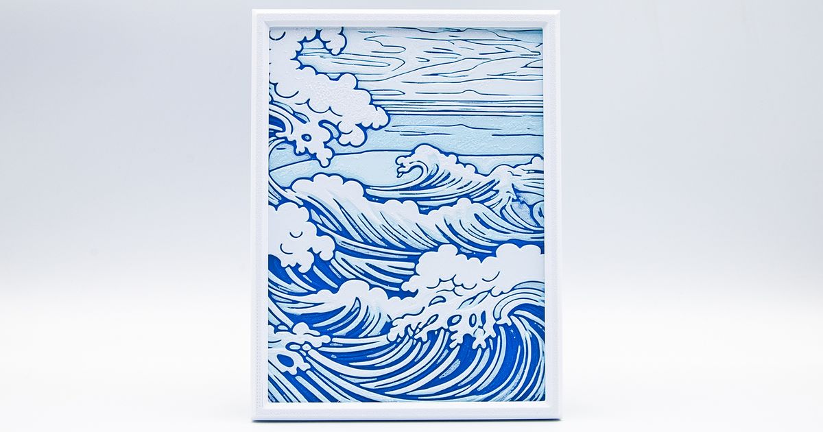 Wave Frame - Hueforge by Bamingo Design | Download free STL model ...