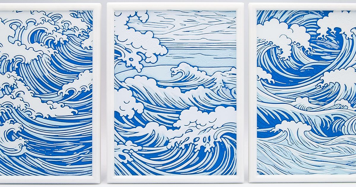 Wave Wall Art Frames by Bamingo Design | Download free STL model ...