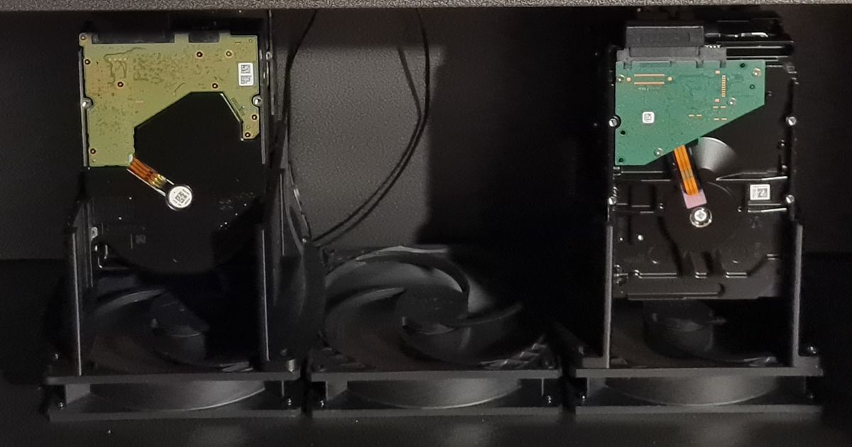 140MM Fan Mounted HDD Holder / Cooler by 0dp | Download free STL model ...