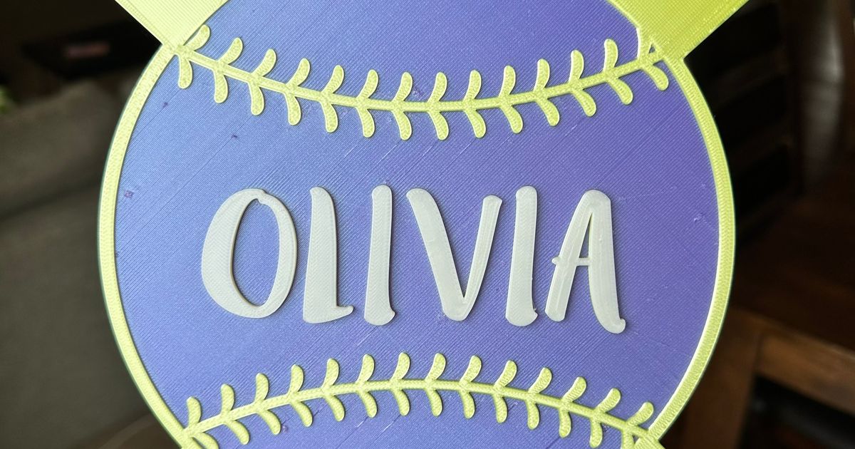 Softball Name Sign by MKLand | Download free STL model | Printables.com