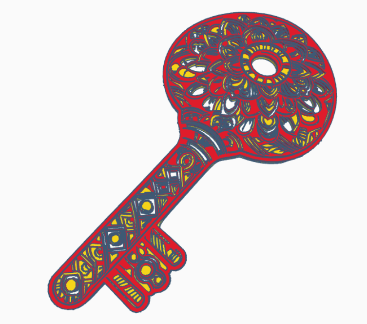 keychain: Decorative key by Nina Máčová | Download free STL model ...