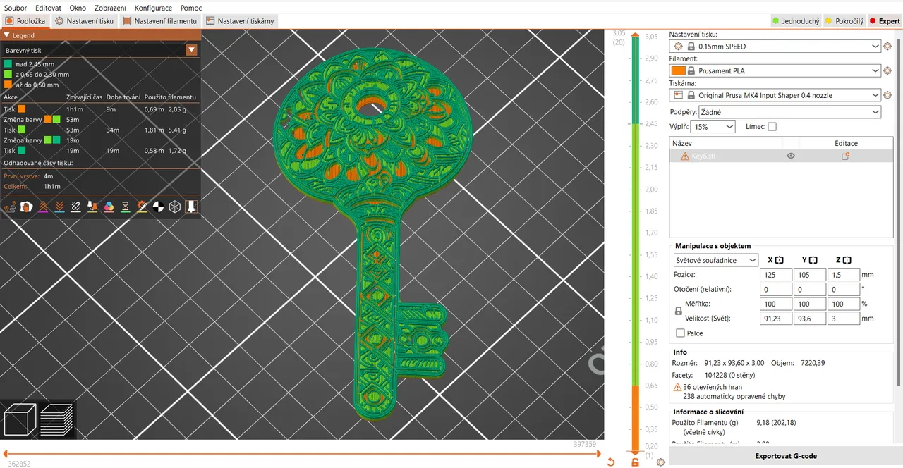 keychain: Decorative key by Nina Máčová | Download free STL model ...