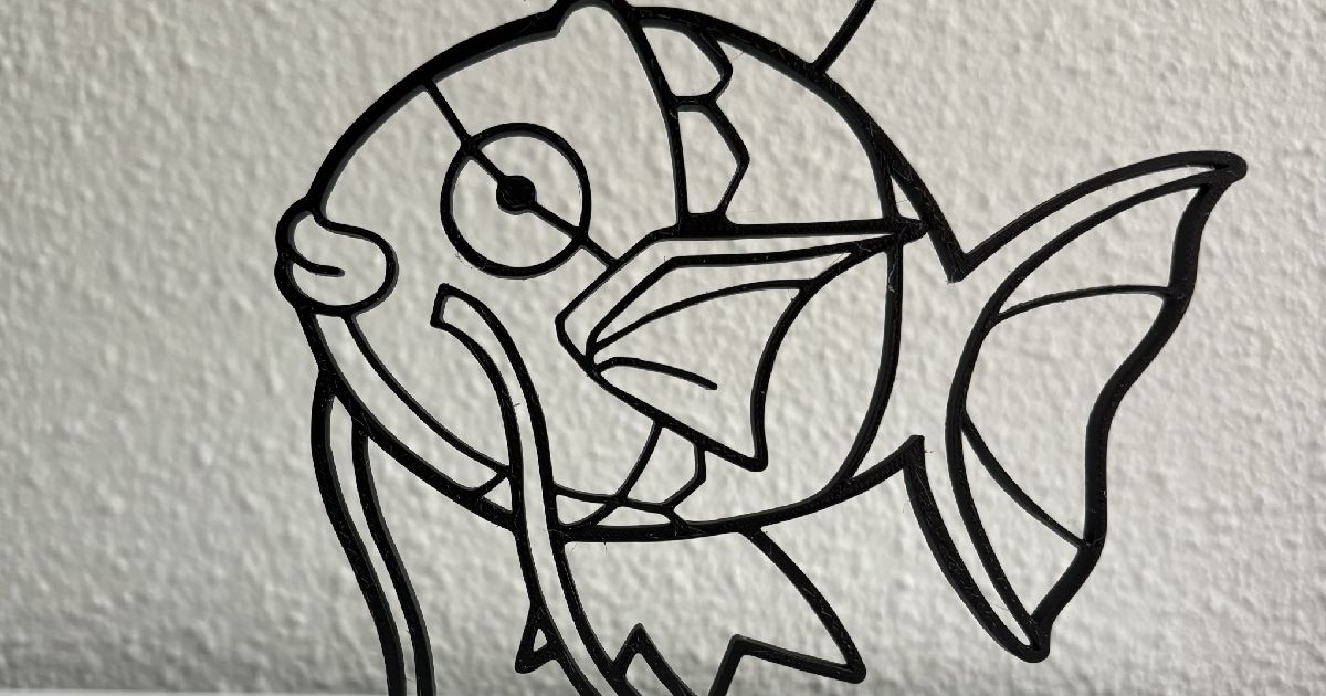 Magikarp Pokemon line art by 3DPrintastica | Download free STL model ...