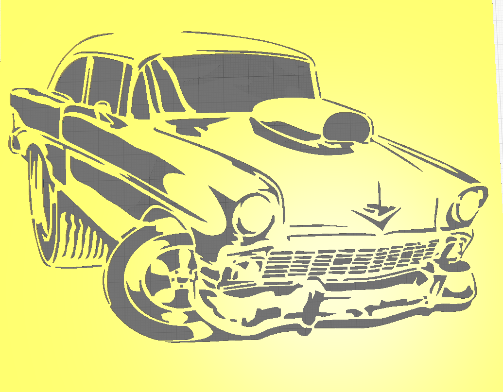 56 Chevy cartoon ver. Stencil by kent wilson | Download free STL model ...