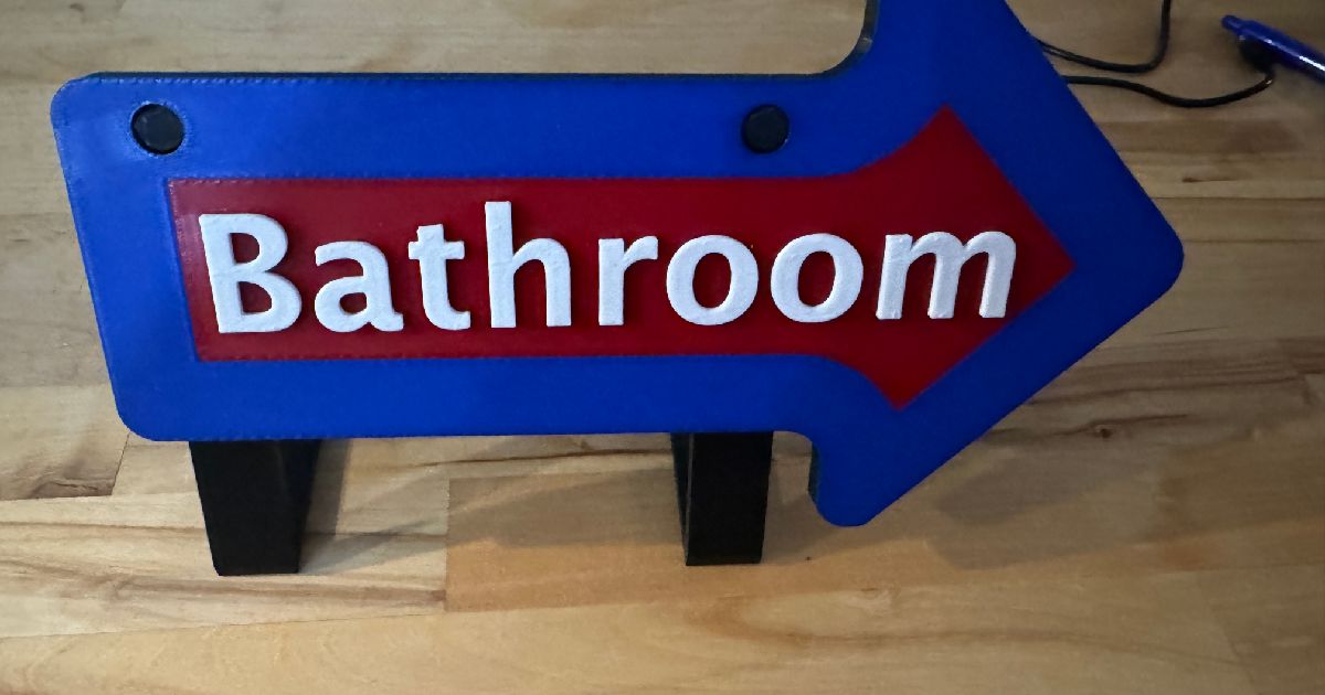 Bathroom Directional Signs by ajnova75 | Download free STL model ...