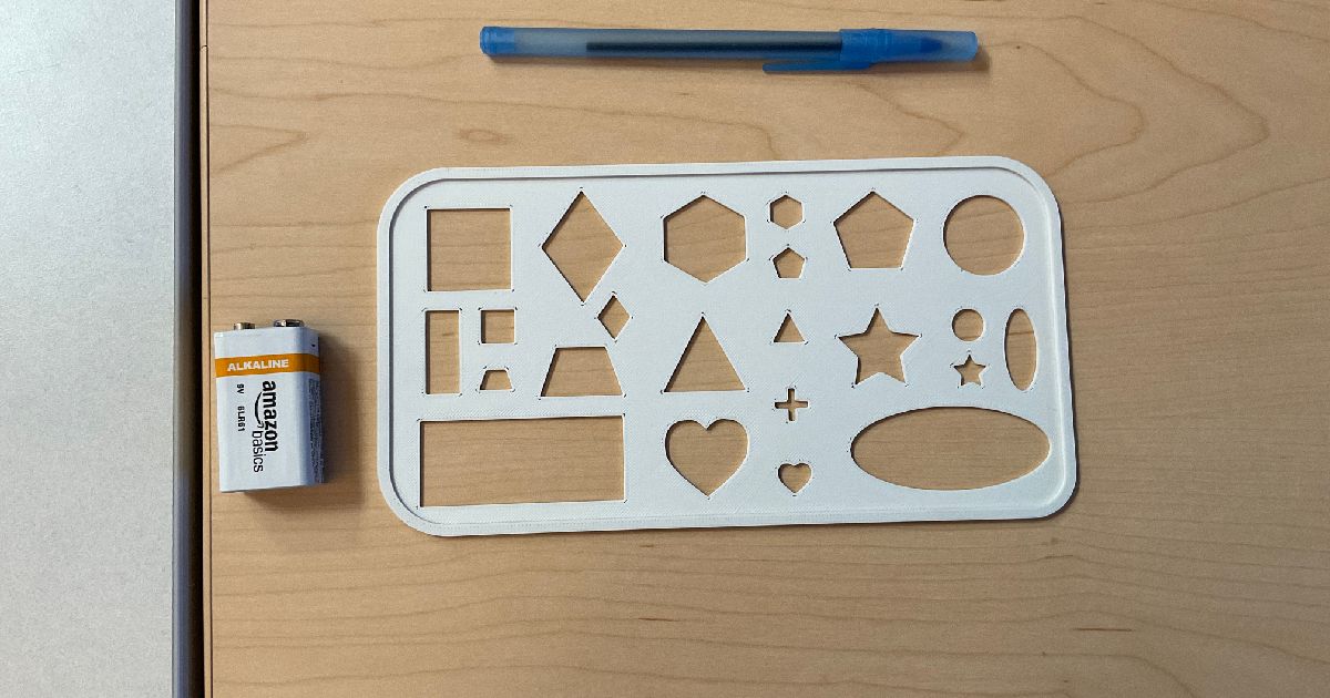 Basic Shapes Stencil by PrintyPenguin | Download free STL model ...