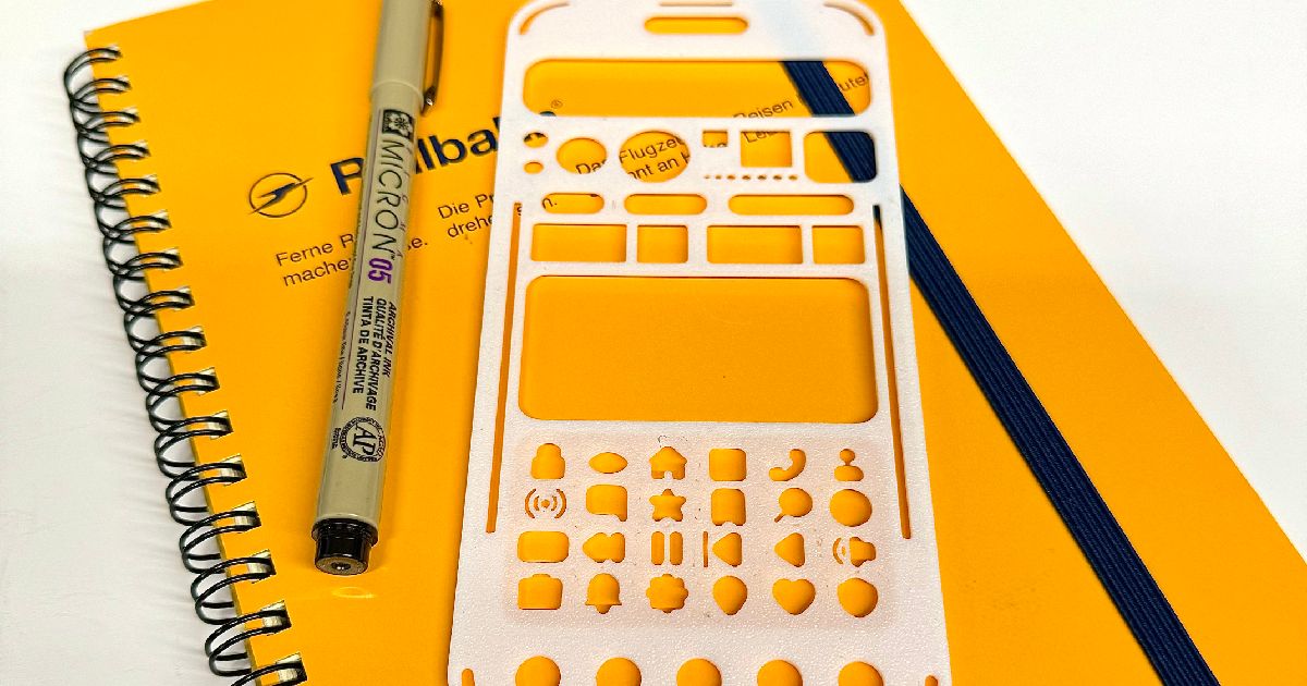 Professional Mobile UX UI Prototyping Stencil by Drakein3D | Download ...