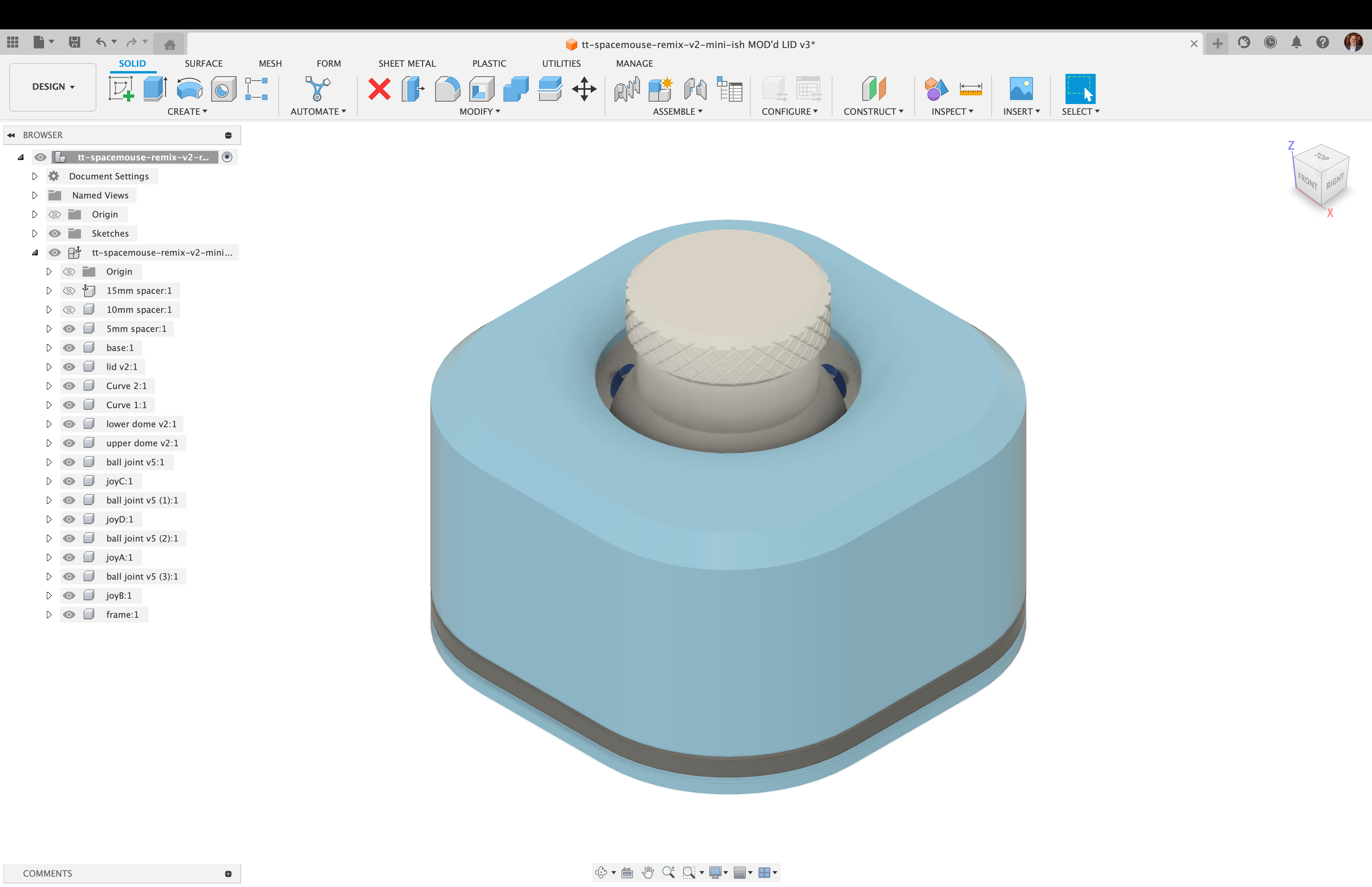 Mini-ish lid v2 - nestles flush instead of standing proud by Doug ...