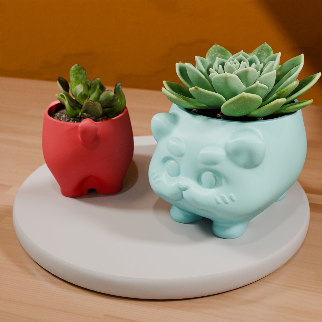 Cute Cat Planter by Jon May | Download free STL model | Printables.com