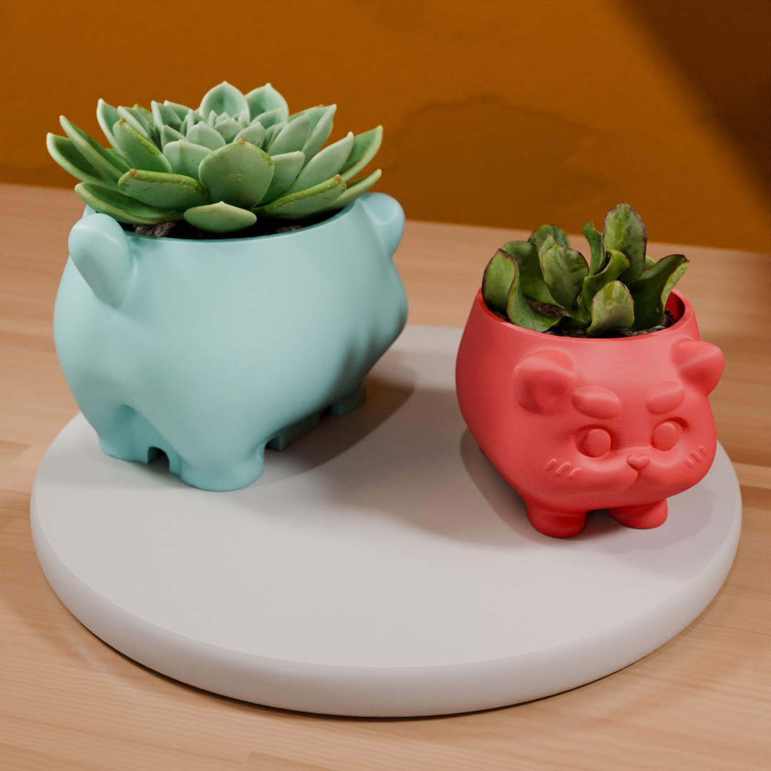 Cute Cat Planter by Jon May | Download free STL model | Printables.com