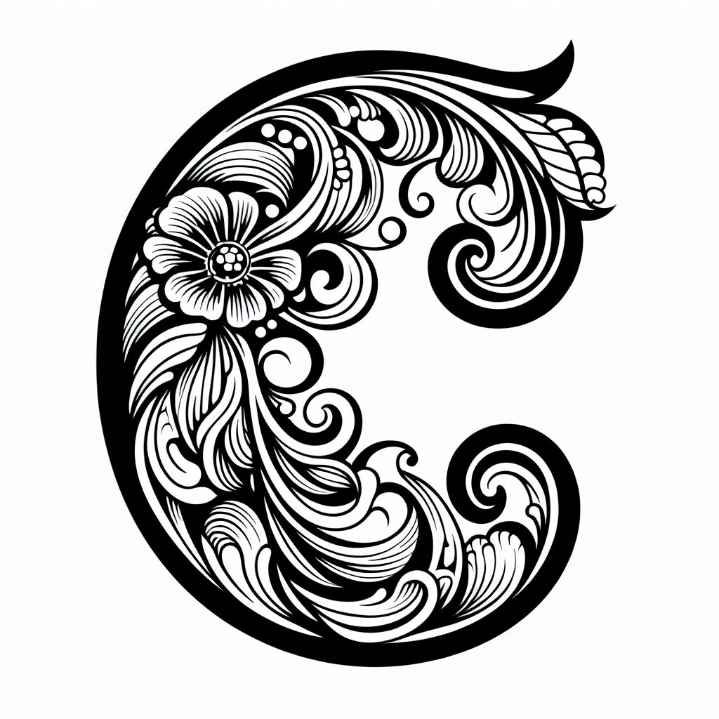 Frottage creation: letter C (version 3) by Nina Máčová | Download free ...