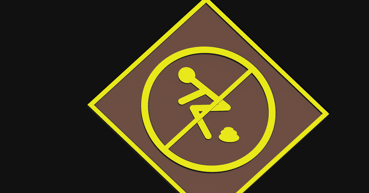 No pooping sign by FHOGPHIL | Download free STL model | Printables.com