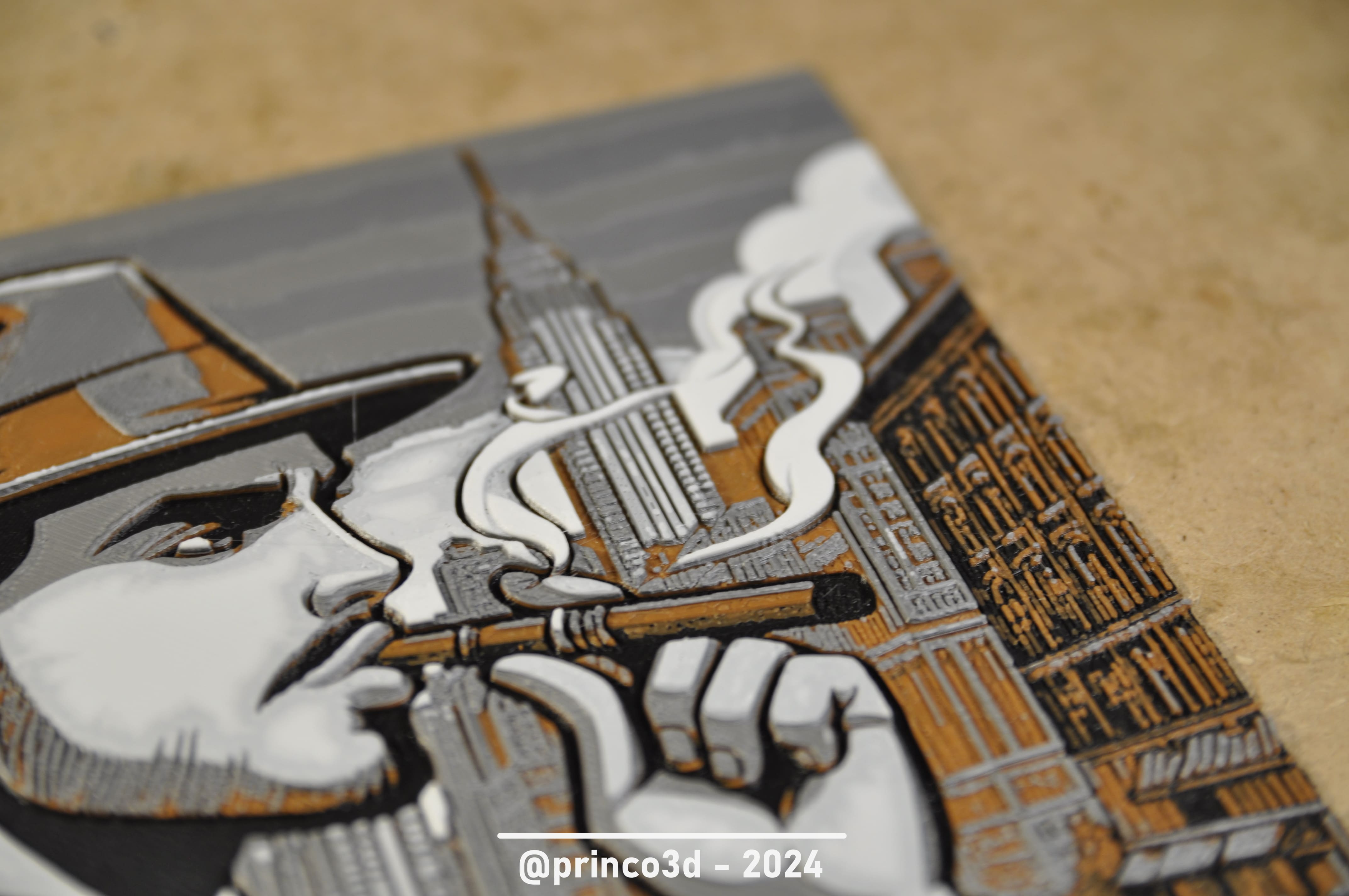 Fumador en Nueva York - HueForge by PrinCo 3D | Download free STL model ...