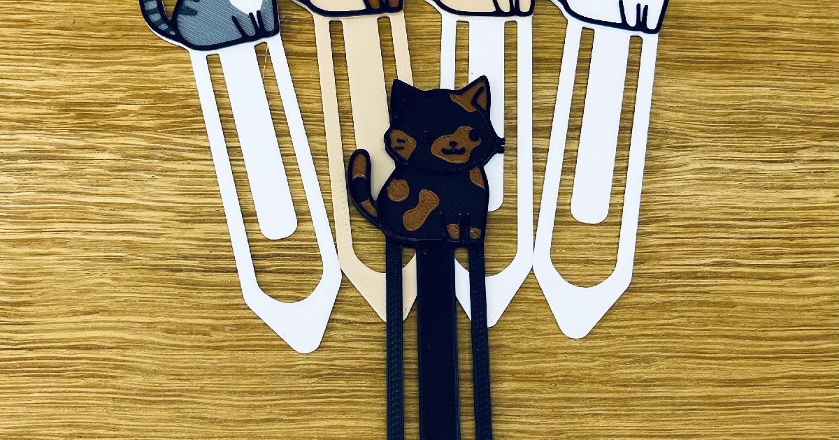 Cute Tortoiseshell Cat Bookmark by Aztairya | Download free STL model ...