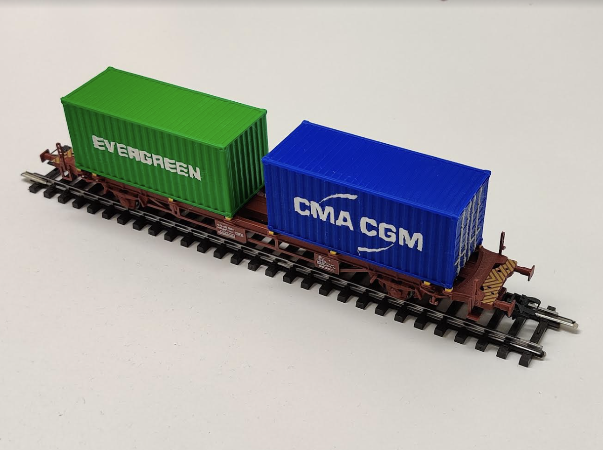 Multicolor 20-foot ISO Containers in H0 scale (1:87) by fdmtrains ...