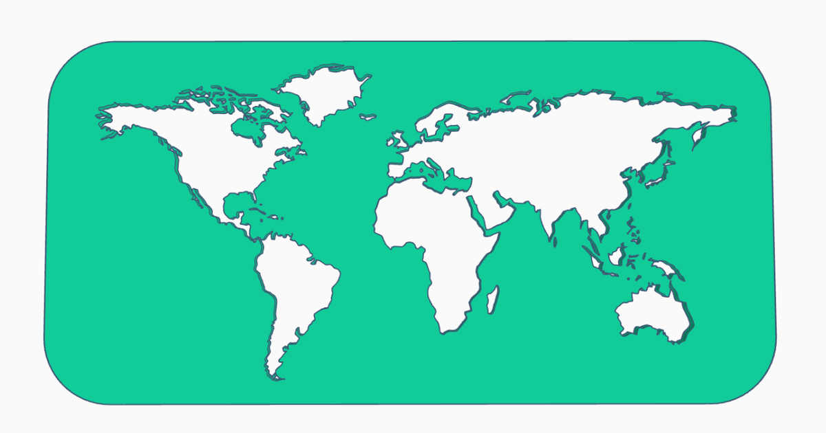 world map template by Ollie 3D | Download free STL model | Printables.com