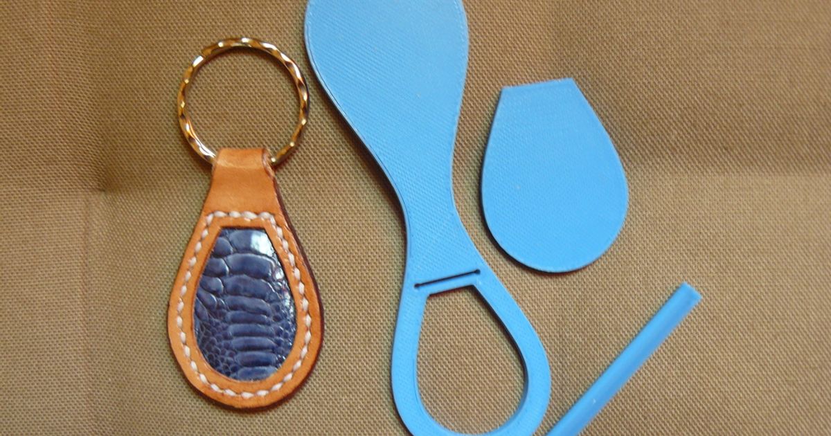 Template for a key fob with inlay by LisaE | Download free STL model ...