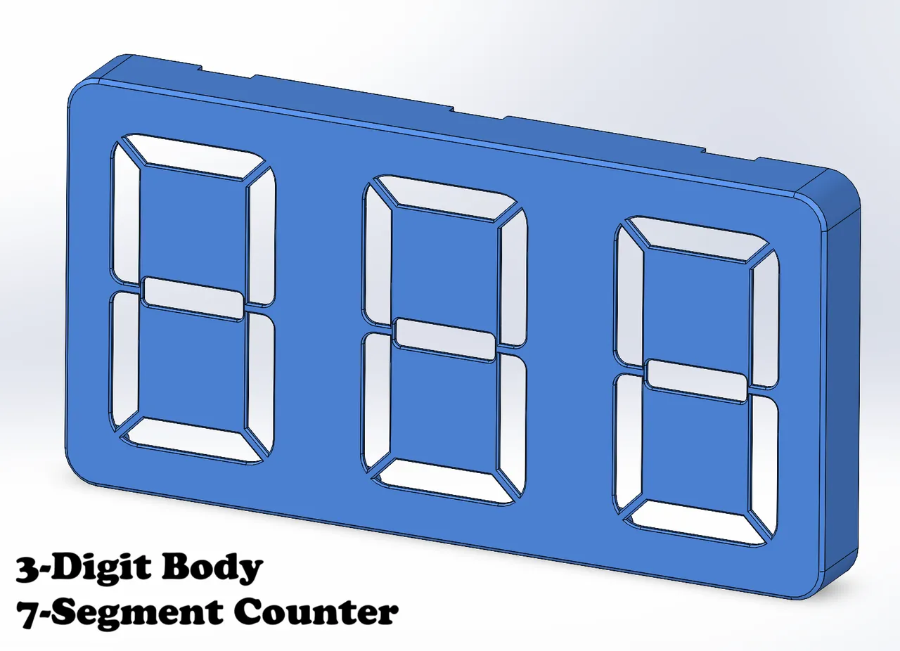 7 Segment 3-Digit Mechanical Counter Body, Version 2.1, Ratchet by ...
