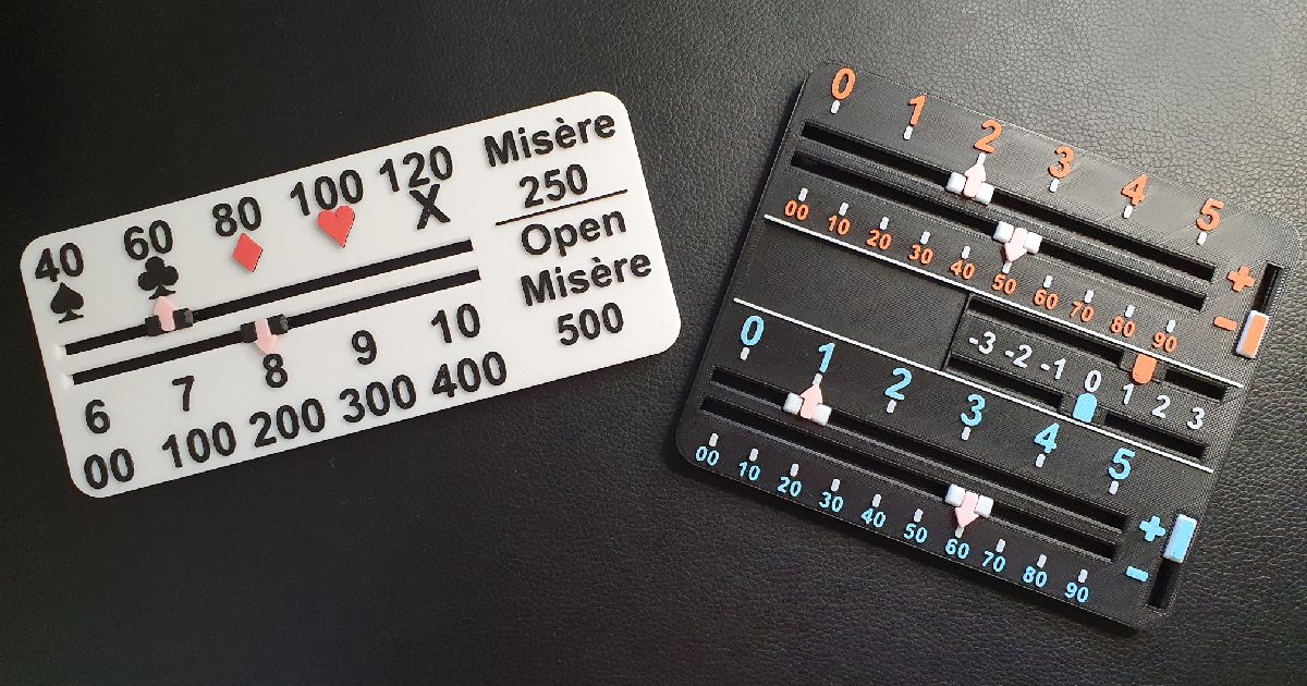 500 Card Game Score Tracker, Dealers Chip and Current Bet. by ...