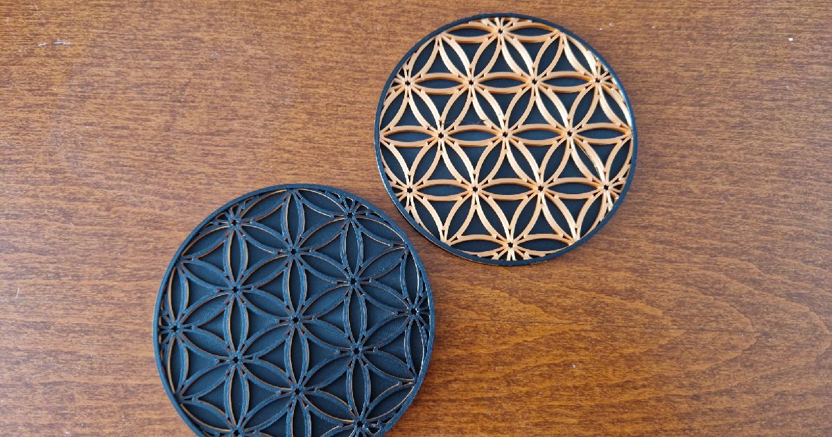 Flower of Life Coasters by GenericGeometry | Download free STL model ...