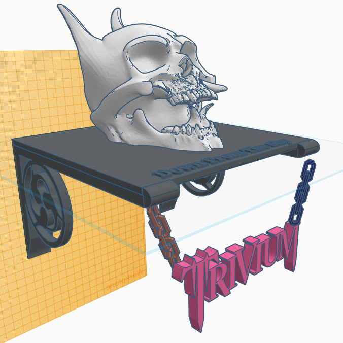 Trivium (band) logo wall mount shelf for Oni skull display by ...