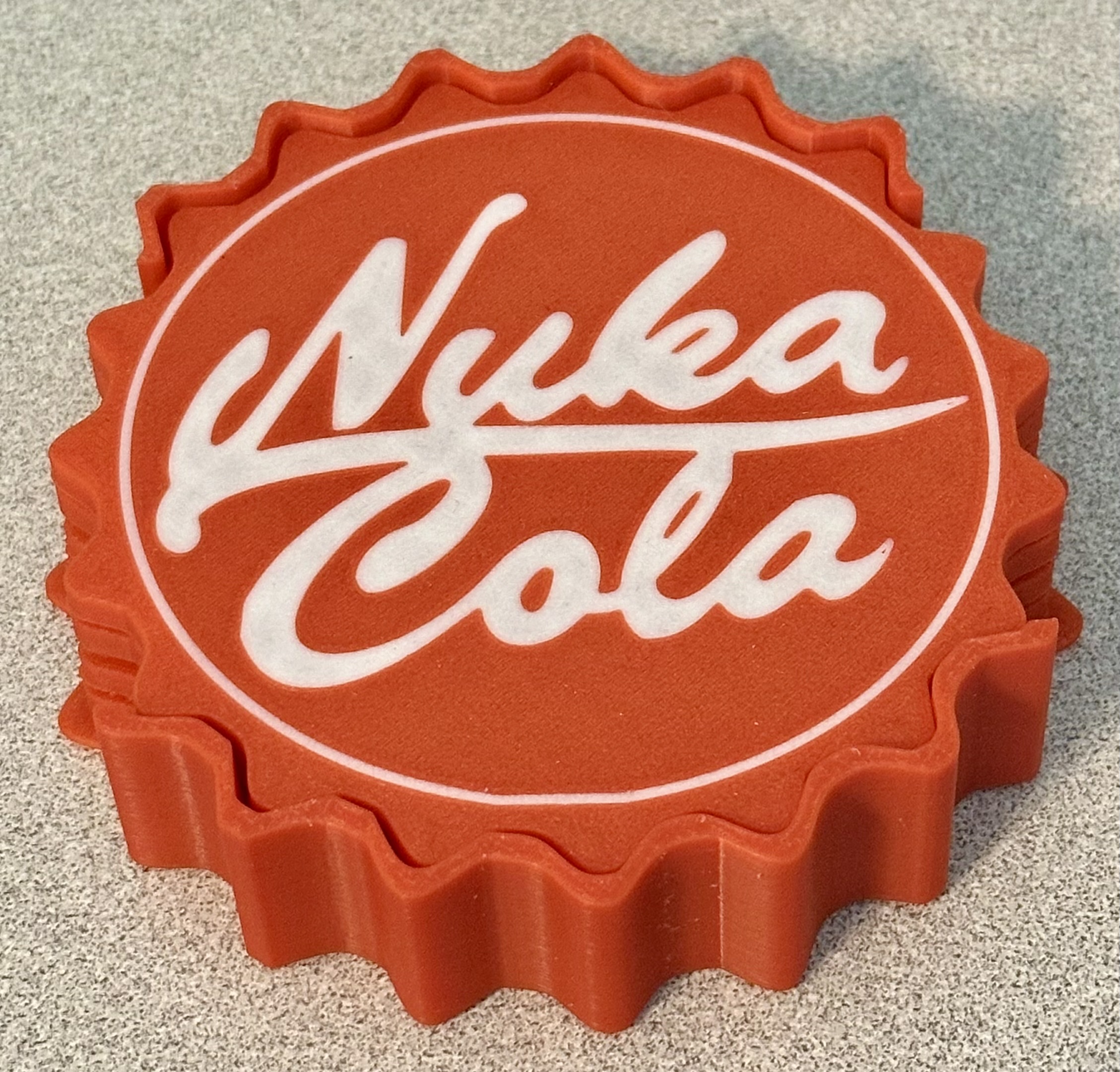 Nuka Cola Bottle Cap Coasters with Holder by Jovan | Download free STL ...