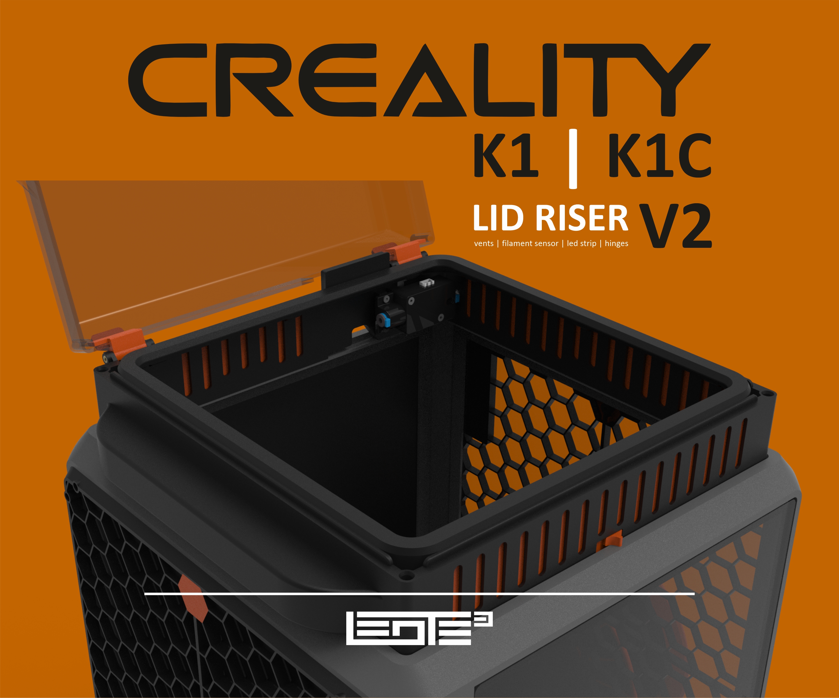 CREALITY K1+K1C LID RISER V2 par LEOTE3 | Téléchargez gratuitement un ...