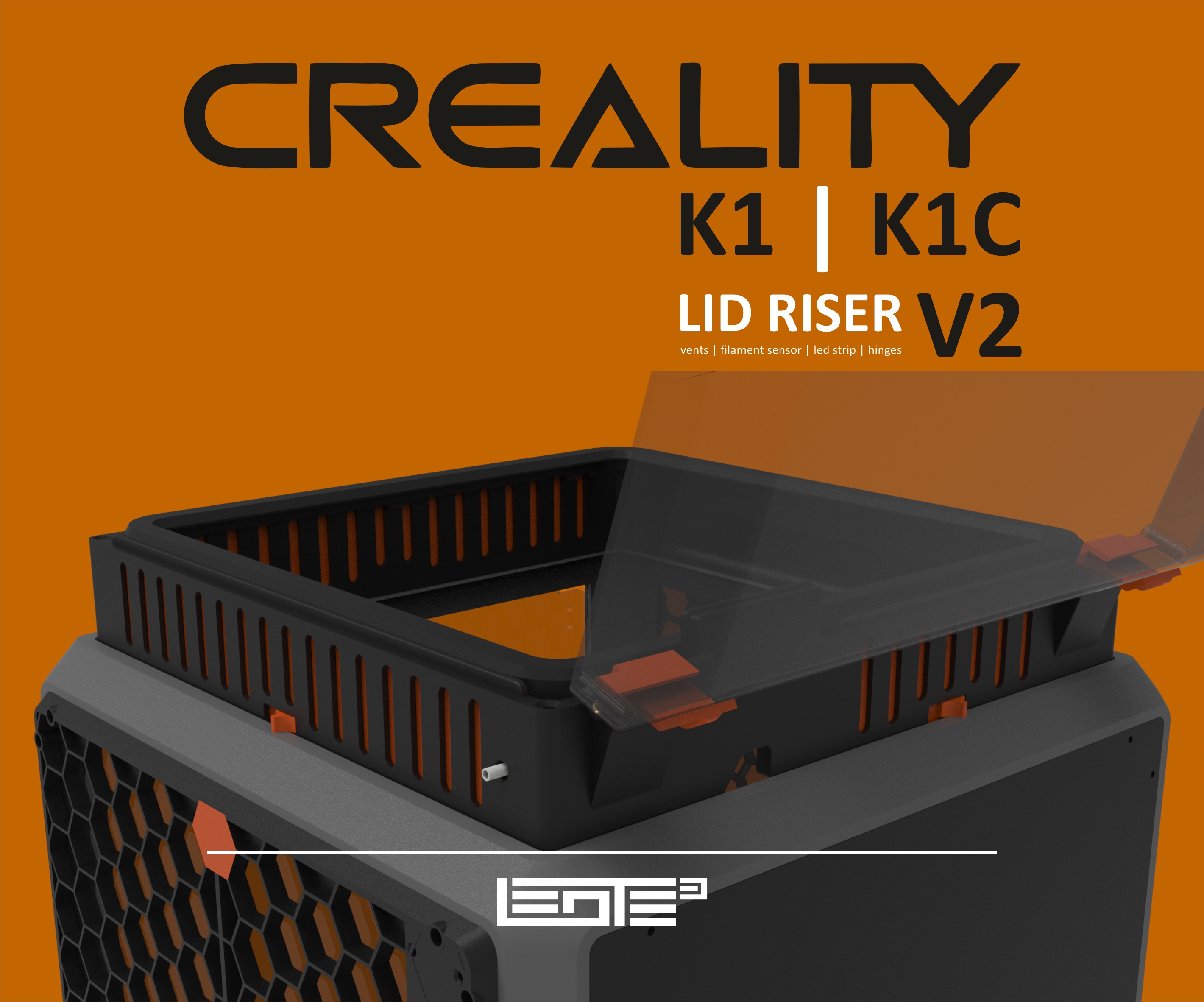 CREALITY K1+K1C LID RISER V2 par LEOTE3 | Téléchargez gratuitement un ...