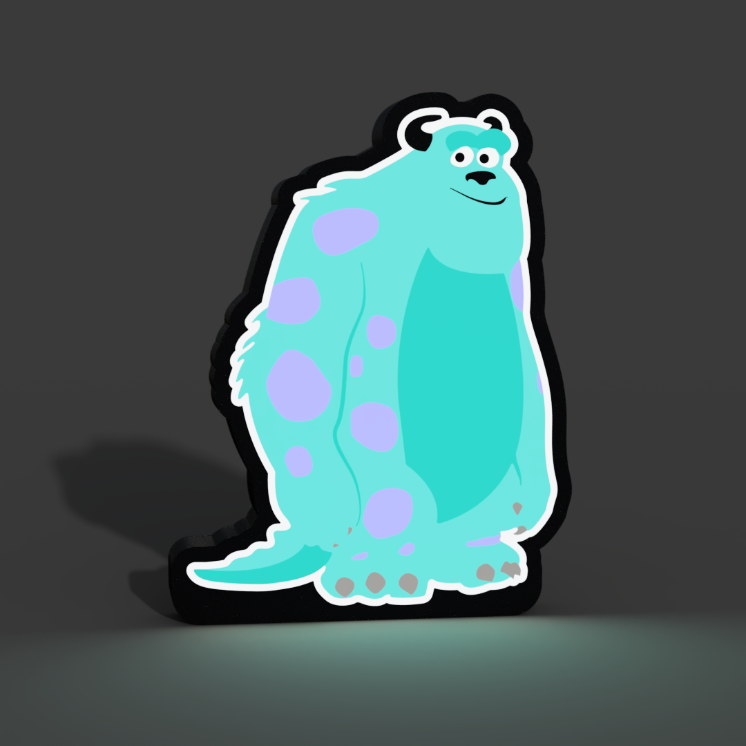 Sully from Monsters Inc Lightbox LED Lamp by braga3dprint | Printables ...