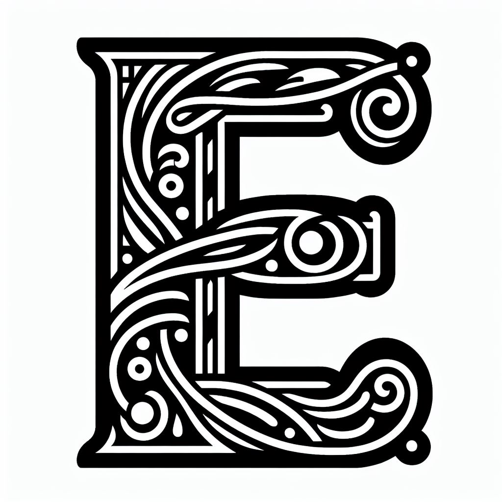 Frottage creation: letter E (version 2) by Nina Máčová | Download free ...