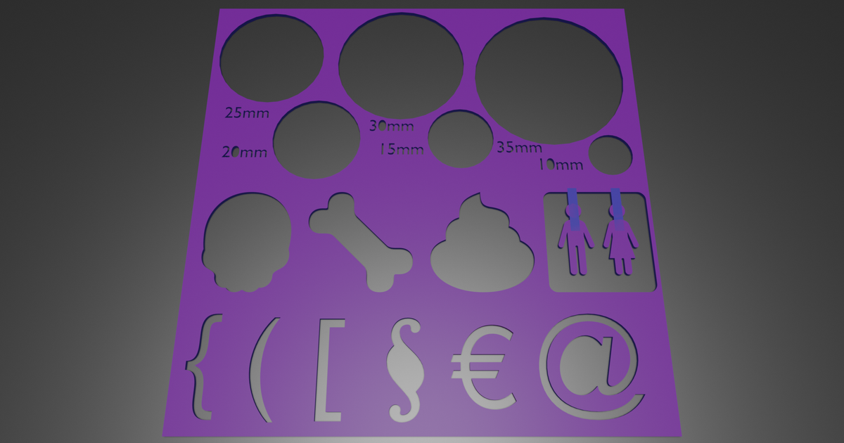 Zeichenschablone/Drawing Template by Renri09 | Download free STL model ...