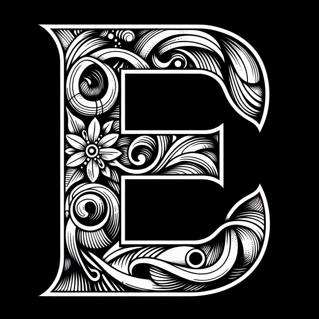 Frottage creation: letter E (version 3) by Nina Máčová | Download free ...