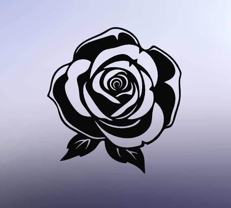 2D ART ROSE, FLOWER, LINE ART FLOWER, FLOWER DECOR, WALL ROSE, LINE ART ...