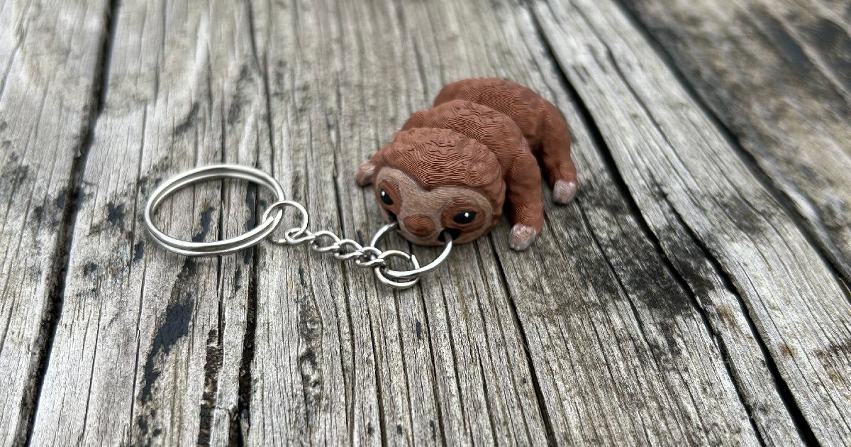 Baby Sloth Keychain with solid legs by Built_Over_Bot | Printables Store
