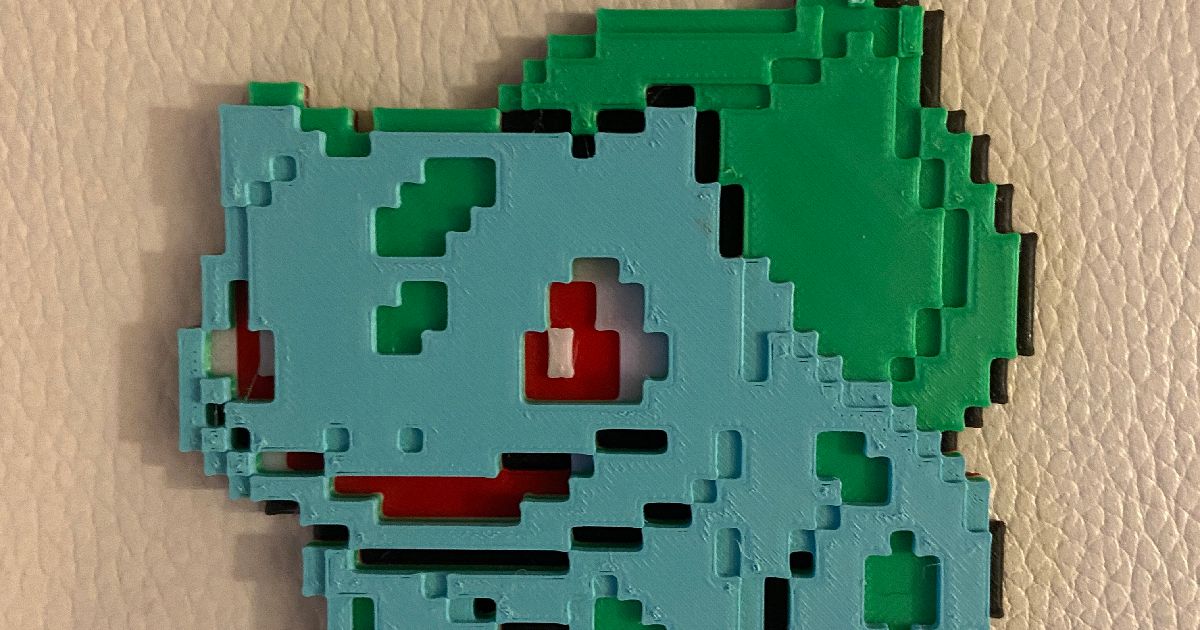 Bulbasaur - Single Extruder no AMS Multicolour Pixel Art by Mack Stuff ...