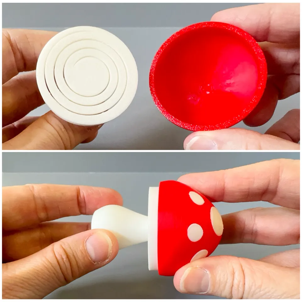 Squishy Mushrooms (2 Sizes) by 3DPmom | Download free STL model ...