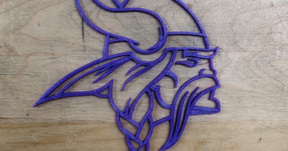 Minnesota Vikings Logo Outline by KurtM | Download free STL model ...