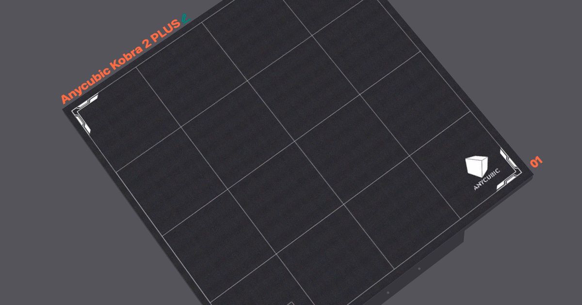 Anycubic Kobra 2 Plus - Grey Grid Version Bed Shape Model and Texture ...