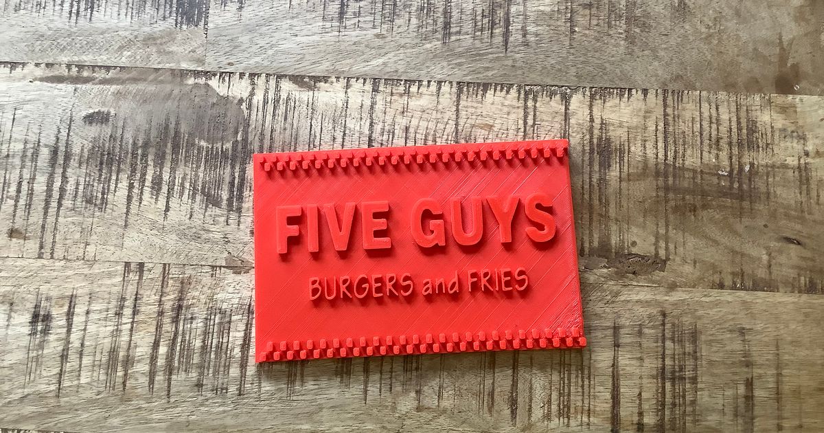 Five Guys Sign/Wall Art by The Logo Guy | Download free STL model ...
