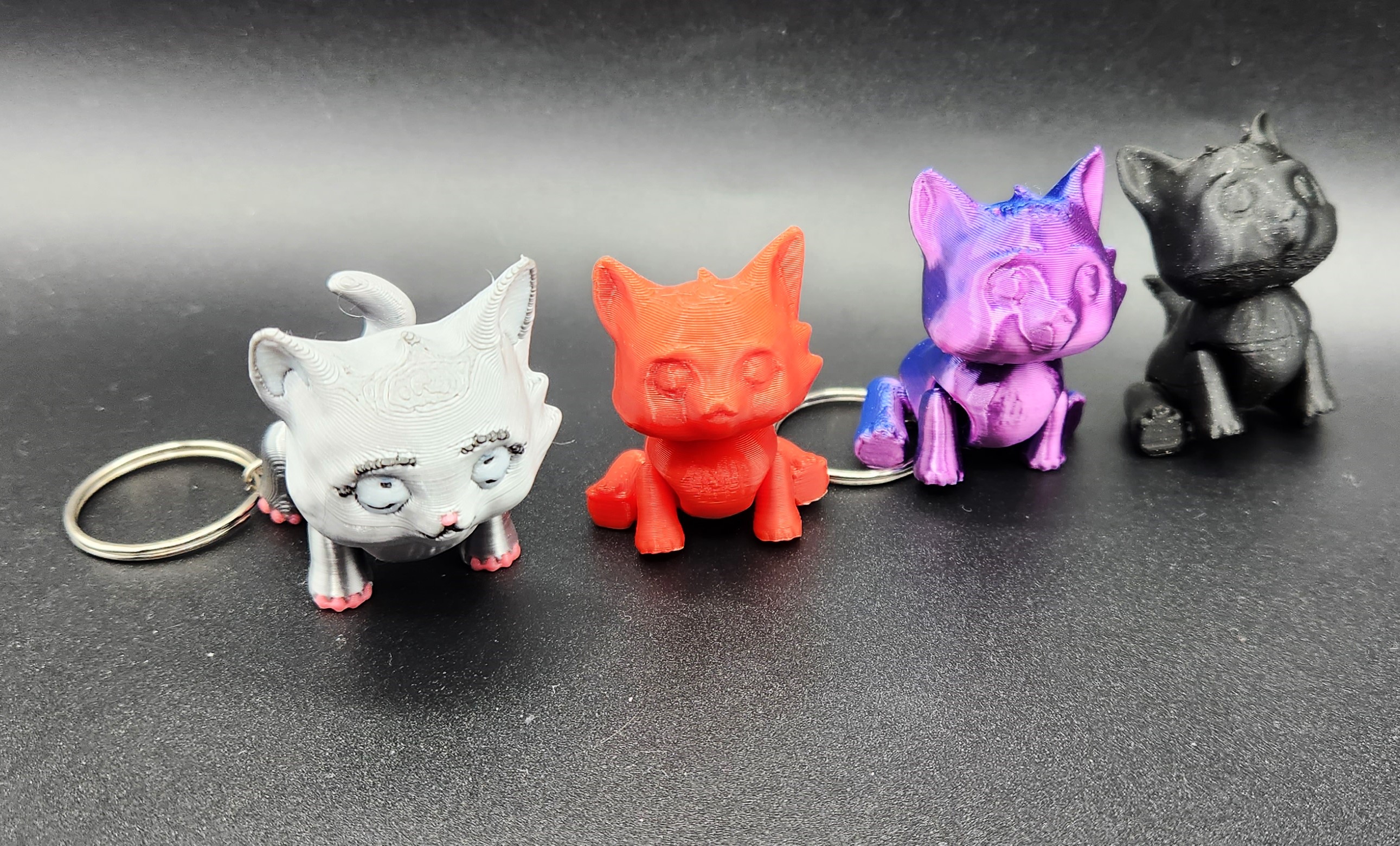 Cute Silk Kitty Keychains by FilliFuu | Printables Store
